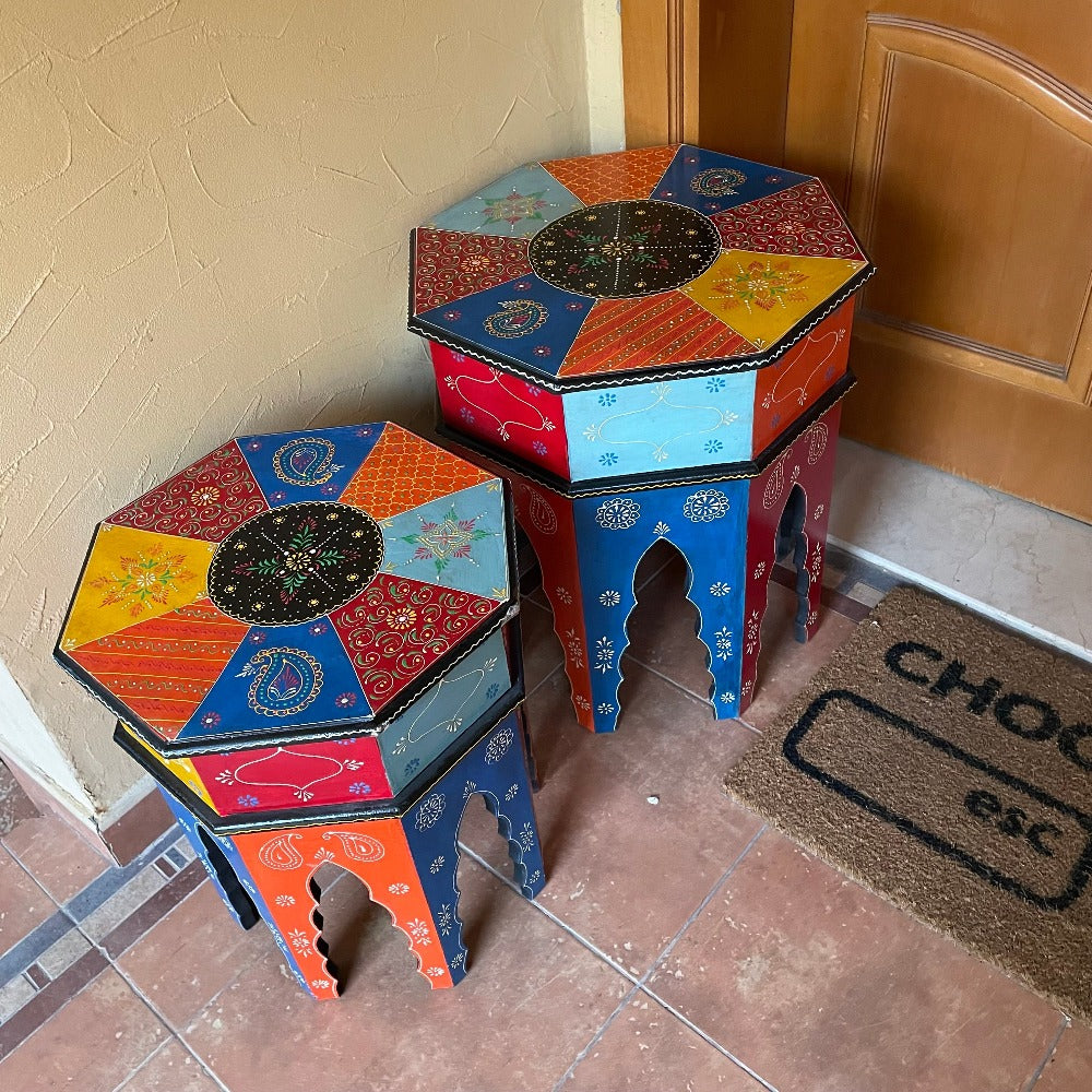 Wooden Colorful Stools Set of 2 | Home Decoration And Furnishings in ...