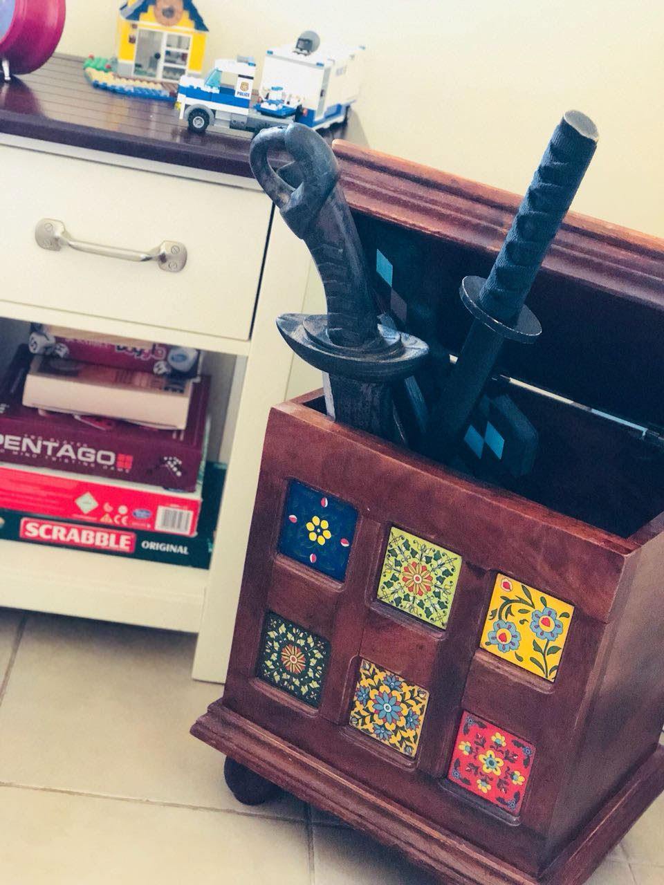 Wooden Storage Box With Tile Fittings | Home Decoration And Furnishings ...